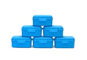 mintra home utility boxes - 400ml blue - 6 pack - (4.75inw x 3.25ind x 2.25inh) - great utility box, storage box for crafts and other small items