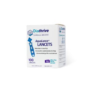 Diathrive Blood Glucose Test Strips and Lancets (100 Test Strips, 100 lancets)