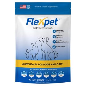 flexpet maximum strength soft chews – all-natural pain reliever for dogs with glucosamine and cetyl myristoleate (cm8), hip and joint supplement, anti-inflammatory: trial pack - 30 soft chews