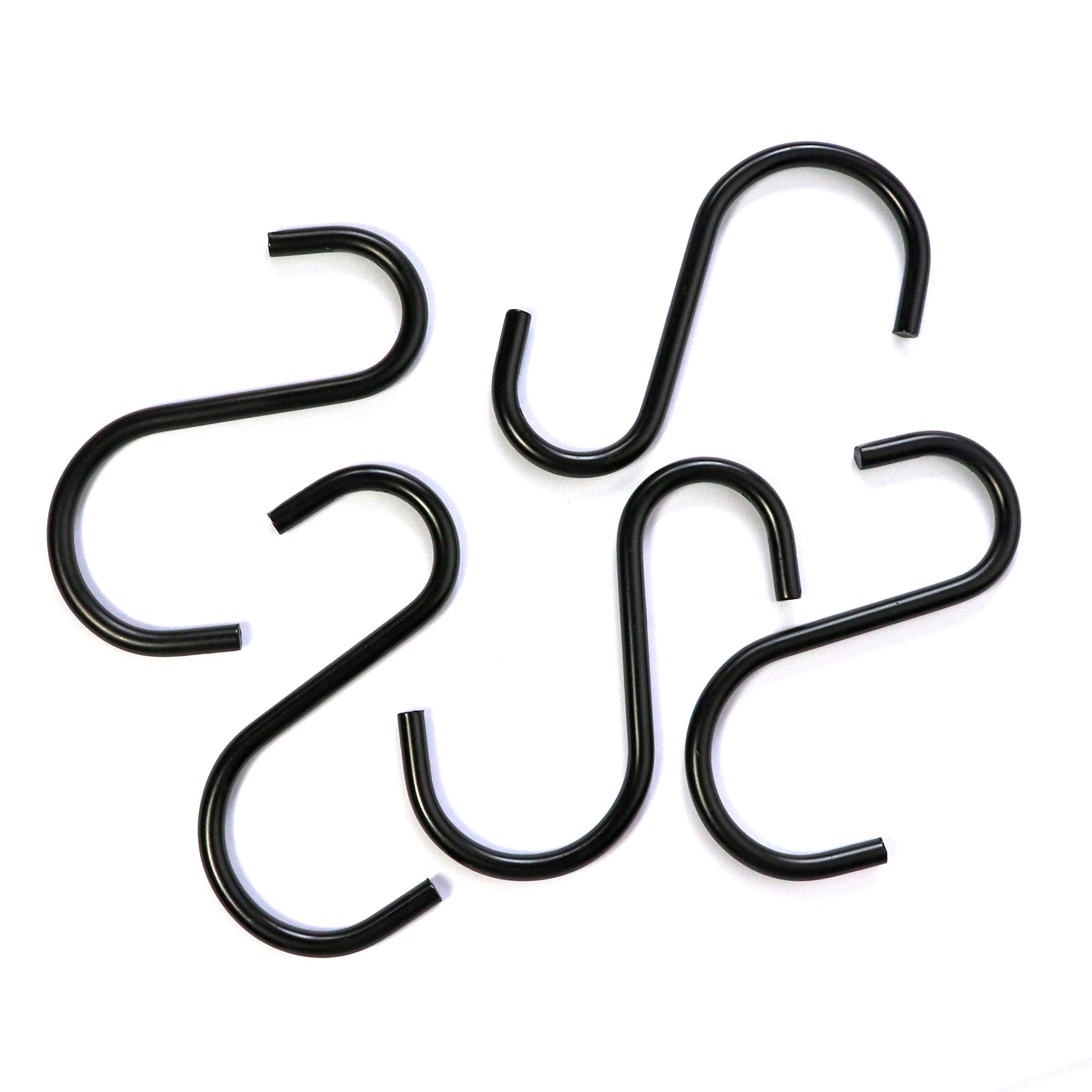 Heavy Duty S Hooks Metal S Shaped Hooks Black Hanging Hooks 2.75” Hangers for Kitchenware Pots Pans Plants Bags Towels