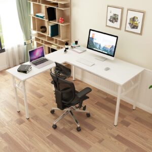 Need L Shaped Desk Computer Desk, Foldable L Desk Corner Desk L Shape Computer Desk Work Desk Home Office Workstation, White