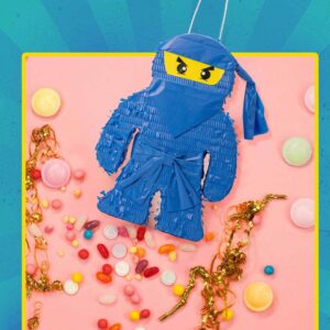 APINATA4U 17.5" Blue Color Ninja Pinata Ninja Party Supplies Ninja Themed Birthday Party Ninja Photo Prop Ninja Party Decorations