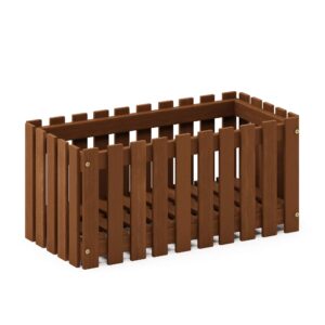 furinno fg18453 tioman hardwood patio furniture outdoor slat style flower planter box, natural