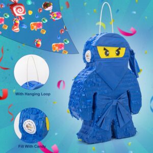 APINATA4U 17.5" Blue Color Ninja Pinata Ninja Party Supplies Ninja Themed Birthday Party Ninja Photo Prop Ninja Party Decorations