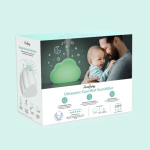 Pure Enrichment® PureBaby® Cloud Ultrasonic Cool Mist Humidifier - Quiet Variable Mist for up to 24 Hrs, Color Night Light, BPA-Free, Ideal for Baby