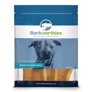 barkworthies all-natural medium himalayan yak cheese dog chews (4 pack) - durable and long-lasting gourmet dental health chew for dogs