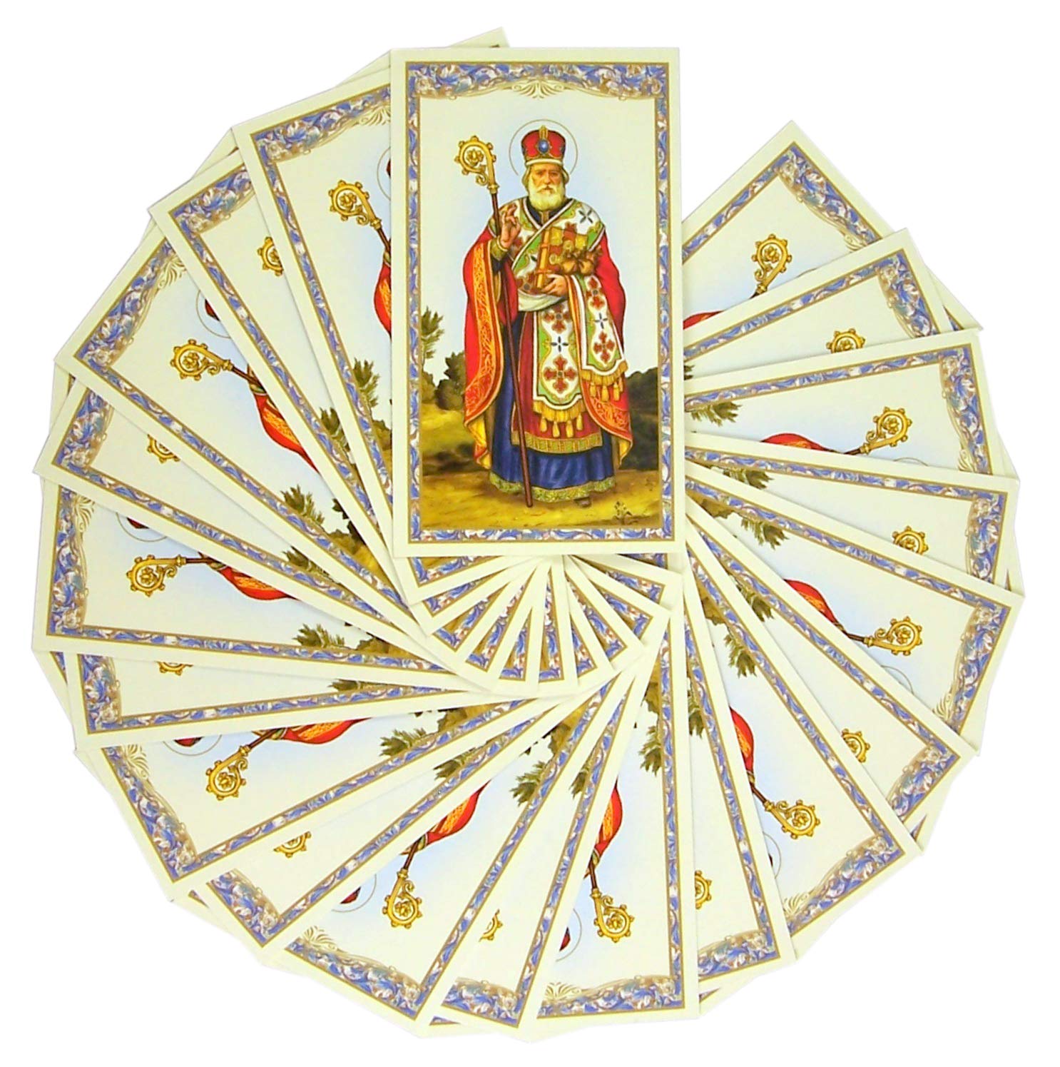 St Nicholas Holy Cards, Prayer Cards for Kids, 4 1/8 Inches, Pack of 20