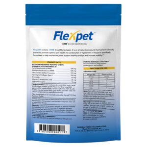 Flexpet Maximum Strength Soft Chews – All-Natural Pain Reliever for Dogs with Glucosamine and Cetyl Myristoleate (CM8), Hip and Joint Supplement, Anti-Inflammatory: Single Pouch - 60 Soft Chews