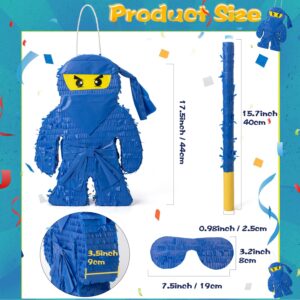 APINATA4U 17.5" Blue Color Ninja Pinata Ninja Party Supplies Ninja Themed Birthday Party Ninja Photo Prop Ninja Party Decorations