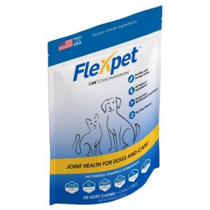 FlexPet Maximum Strength Soft Chews – All-Natural Pain Reliever for Dogs with Glucosamine and Cetyl Myristoleate (CM8), Hip and Joint Supplement, Anti-Inflammatory: Trial Pack - 30 Soft Chews