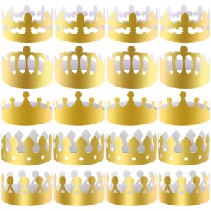 siquk gold paper crowns, 25 pieces party king crown paper hats for party, bridal shower, wedding, graduation, birthday, 59-61cm, gold