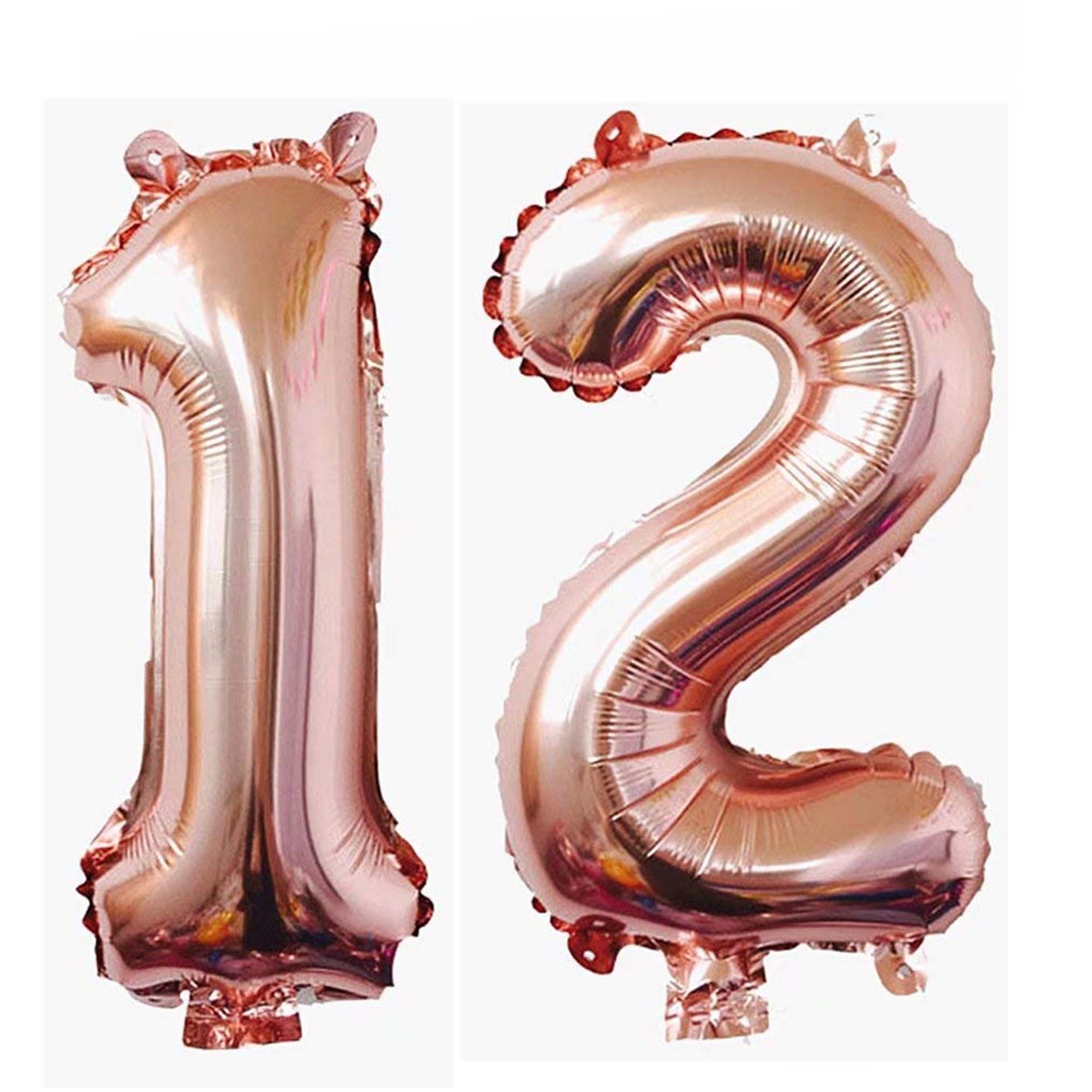 12th Birthday Decorations Party Supplies, Jumbo Rose Gold Foil Balloons for Birthday Party Supplies,Anniversary Events Decorations and Graduation Decorations Sweet 12 Party,12th Anniversary