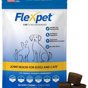 FlexPet Maximum Strength Soft Chews – All-Natural Pain Reliever for Dogs with Glucosamine and Cetyl Myristoleate (CM8), Hip and Joint Supplement, Anti-Inflammatory: Trial Pack - 30 Soft Chews