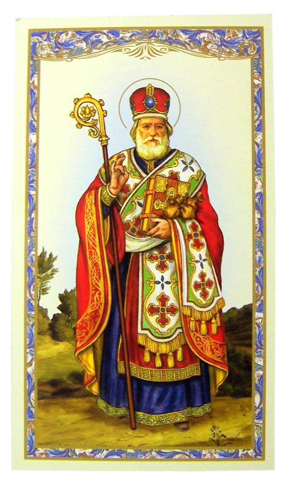 St Nicholas Holy Cards, Prayer Cards for Kids, 4 1/8 Inches, Pack of 20