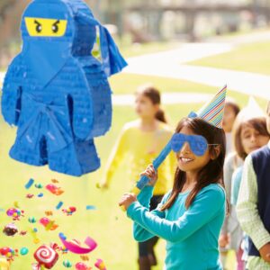 APINATA4U 17.5" Blue Color Ninja Pinata Ninja Party Supplies Ninja Themed Birthday Party Ninja Photo Prop Ninja Party Decorations