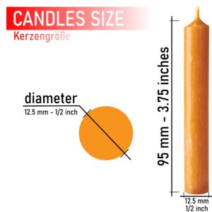 BRUBAKER 10% Beeswax Tree Candles - Pack of 20 - Honey Colored - 3¾ x ½ Inch (9.5 x 1.27cm) - Made in Europe - Pyramids, Carousels & Chimes