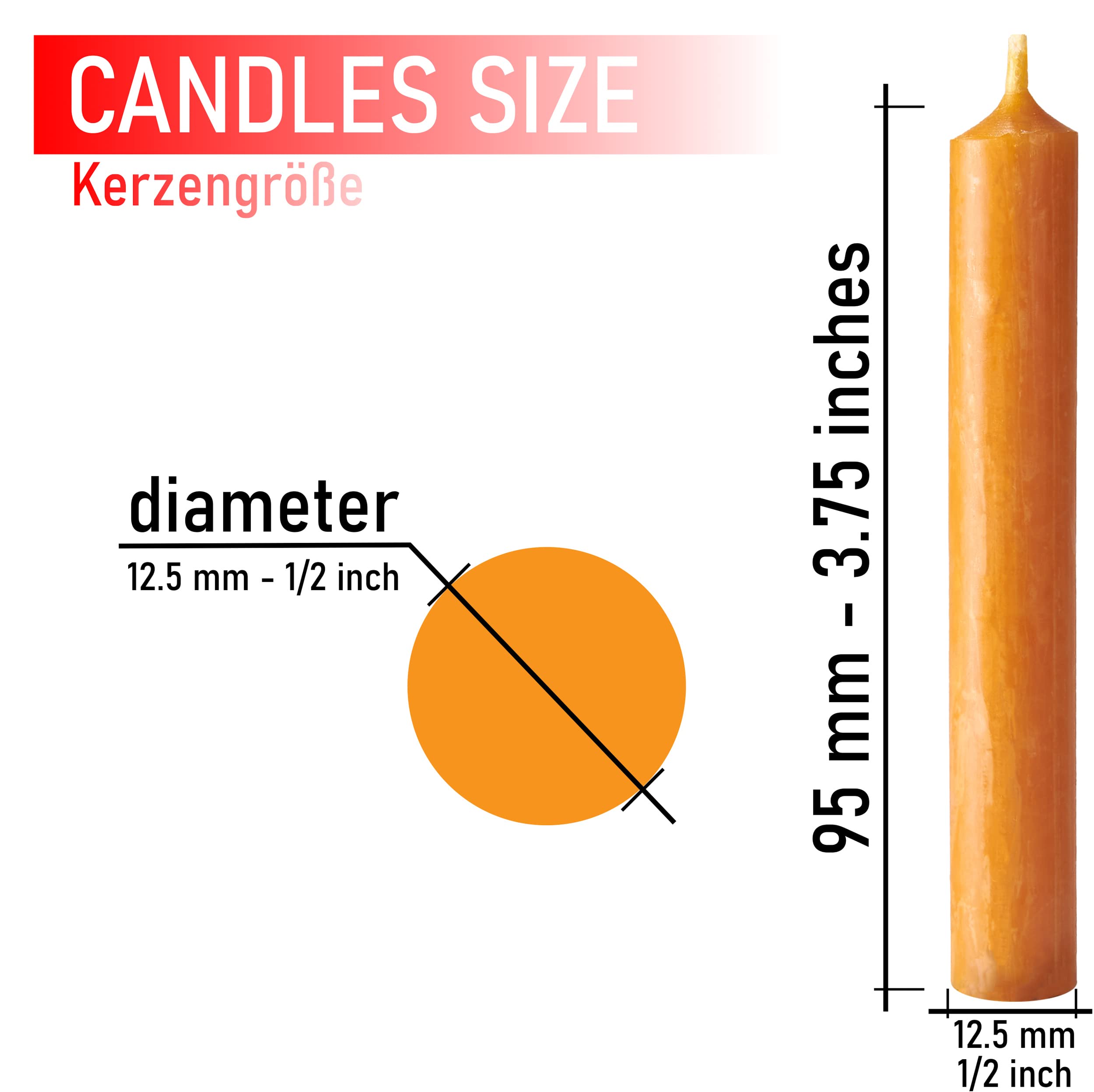 BRUBAKER 10% Beeswax Tree Candles - Pack of 20 - Honey Colored - 3¾ x ½ Inch (9.5 x 1.27cm) - Made in Europe - Pyramids, Carousels & Chimes