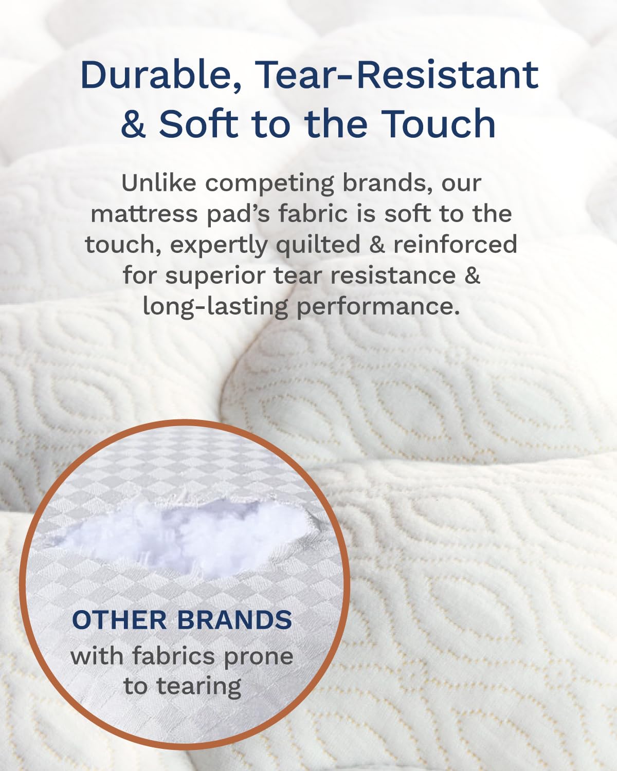 ViscoSoft Copper Mattress Topper Pad Queen - Soft Overstuffed Premium Cloud-Like Support - Quilted Fiberfilled Mattress Topper with Deep 18" Pocket for Secured Fit