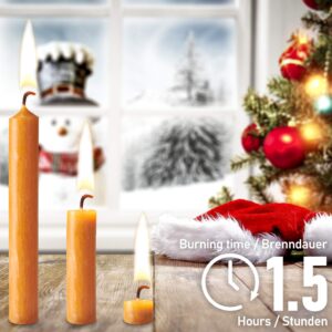 BRUBAKER 10% Beeswax Tree Candles - Pack of 20 - Honey Colored - 3¾ x ½ Inch (9.5 x 1.27cm) - Made in Europe - Pyramids, Carousels & Chimes