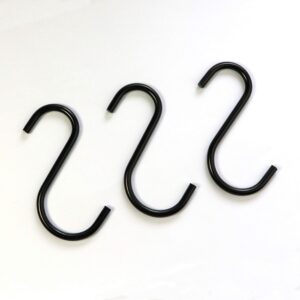 Heavy Duty S Hooks Metal S Shaped Hooks Black Hanging Hooks 2.75” Hangers for Kitchenware Pots Pans Plants Bags Towels