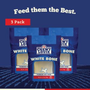 CHEWY LOUIE Small White Bone 3pk - One Ingredient, Flavor Packed for Picky Eaters, All Natural, No Artificial Flavors or Chemicals, Long-Lasting, Superior Dental Support Dog Treats