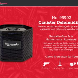 Hornady Reusable Canister Dehumidifier 750G, 95902 - Portable, Easy to Use Moisture Absorbers for Gun Safes & Cabinets - Prevent Moisture Damage for Gun Safe Accessories, Firearms in Your Gun Vault