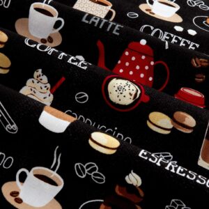 Timeless Treasures Coffee Break Mixed Coffees Black, Fabric by the Yard