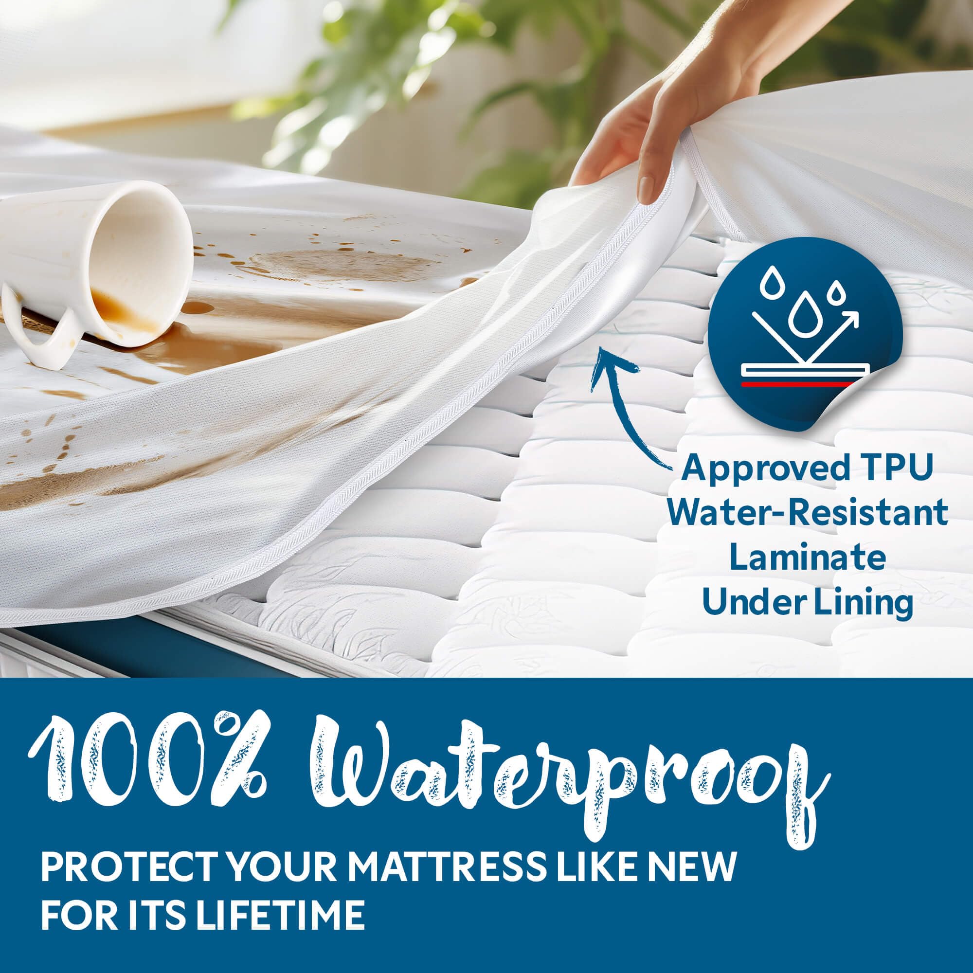 Guardmax Zippered Mattress Encasement - Cot Size - Waterproof and Bed Bug Proof Mattress Protector - 6 Sided Absorbent Mattress Cover - Soft, Breathable, and Hypoallergenic. (Day Bed 33 X 75 X 10)