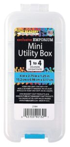 the beadery mini utility box storage container, clear