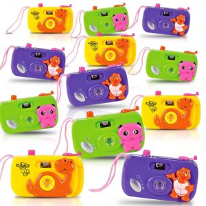 kids camera toy set with images in viewfinder (12pcs) pretend play for toddlers/kids, great for birthday party favors for kids 3-5, goody bags birthday gifts, toddler party favors, goody bag stuffers