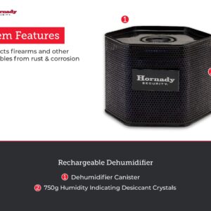 Hornady Reusable Canister Dehumidifier 750G, 95902 - Portable, Easy to Use Moisture Absorbers for Gun Safes & Cabinets - Prevent Moisture Damage for Gun Safe Accessories, Firearms in Your Gun Vault