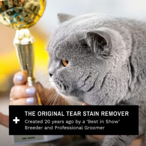 Eye Envy Cat Tear Stain Remover Starter Kit with ProPowder Brush | Stain Solution, Applicator Pads, Stain Powder and Small Applicator Brush | Lasts 30-45 Days