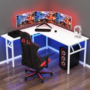 Need L Shaped Desk Computer Desk, Foldable L Desk Corner Desk L Shape Computer Desk Work Desk Home Office Workstation, White