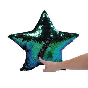 fun express plush reversible sequin star pillow- toys - 1 piece