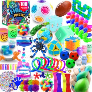 nobasco 100 pack sensory fidget toys set, party favor toy assortment, birthday gifts toys, school classroom rewards, carnival prizes, pinata fillers goodie bags fillers for adhd autism stress anxiety