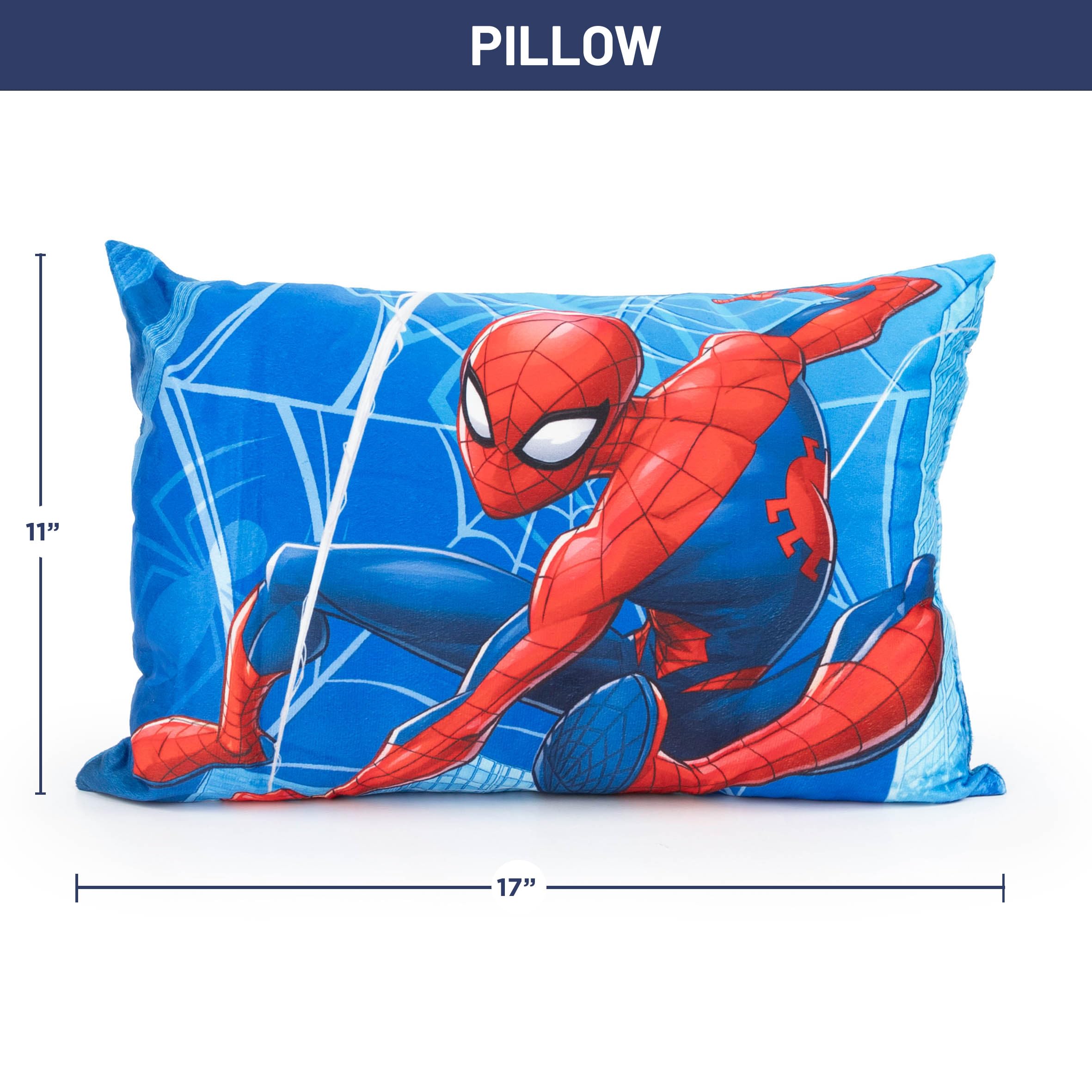 Jay Franco Marvel Spiderman 3 Piece Sleepover Set - Cozy & Warm Kids Slumber Bag with Pillow & Eye Mask (Official Marvel Product)