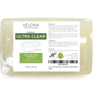 velona 5 lb - ultra clear glycerin soap base melt and pour | transparent natural bar for the best result for soap making