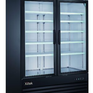 Xiltek Double Door Upright Commercial Display Freezer - Large Capacity Glass Door Merchandiser Freezer 45 CU Ft.