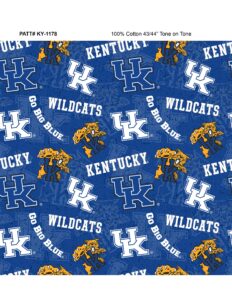 university of kentucky cotton fabric with new tone on tone design newest patternf