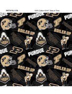 purdue university cotton fabric with new tone on tone design newest pattern+