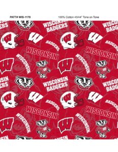 university of wisconsin cotton fabric with new tone on tone design newest pattern