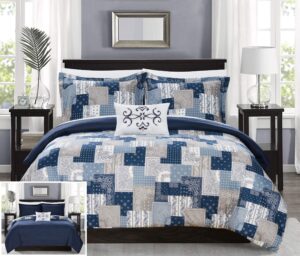 utopia blue queen 8pc duvet set