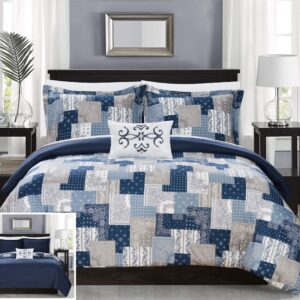 Utopia Blue Queen 8pc Duvet Set