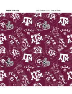 texas a&m university cotton fabric with new tone on tone design newest pattern