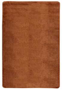 euro collection solid color area rug rugs slip skid resistant rubber backing machine washable more color options available (burnt orange, 3'3" x 4'11")