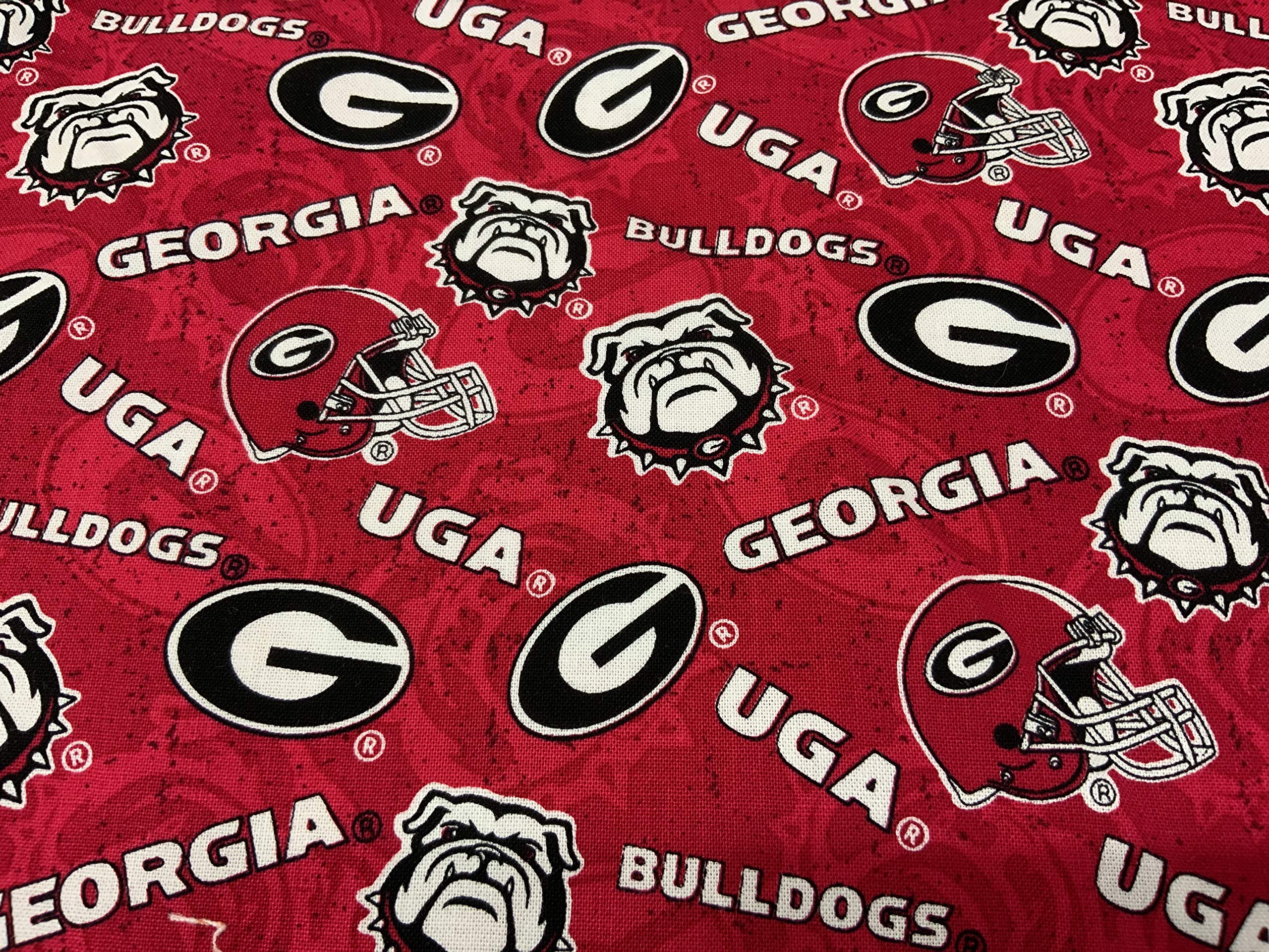 University of Georgia Cotton Fabric with New Tone ON Tone Design Newest Pattern