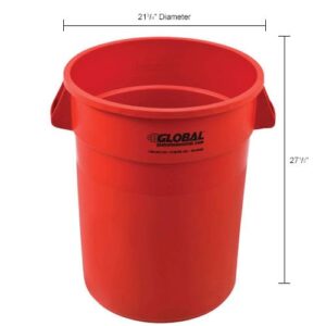 Global Industrial 32 Gallon Garbage Can, Red, No Lid