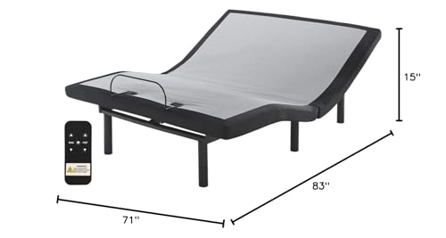 Signature Design by Ashley Head-Foot Adjustable Power Mattress Base with Remote Control, California King