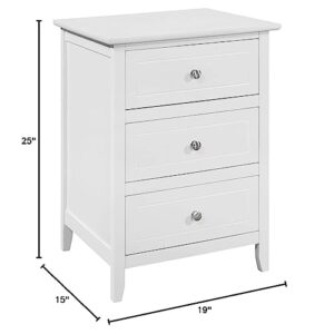 Glory Furniture Daniel 3 Drawer Nightstand in White