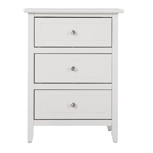 Glory Furniture Daniel 3 Drawer Nightstand in White